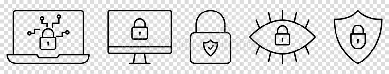 Computer Security Line Icons Stock Vector - Illustration of guard ... Computer Security Line Icons Stock Vector - Illustration of guard ...