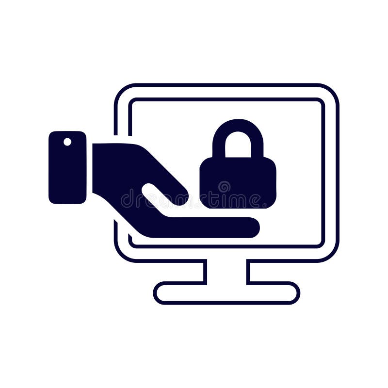 Computer Security Lock Icon Stock Vector - Illustration of password ...