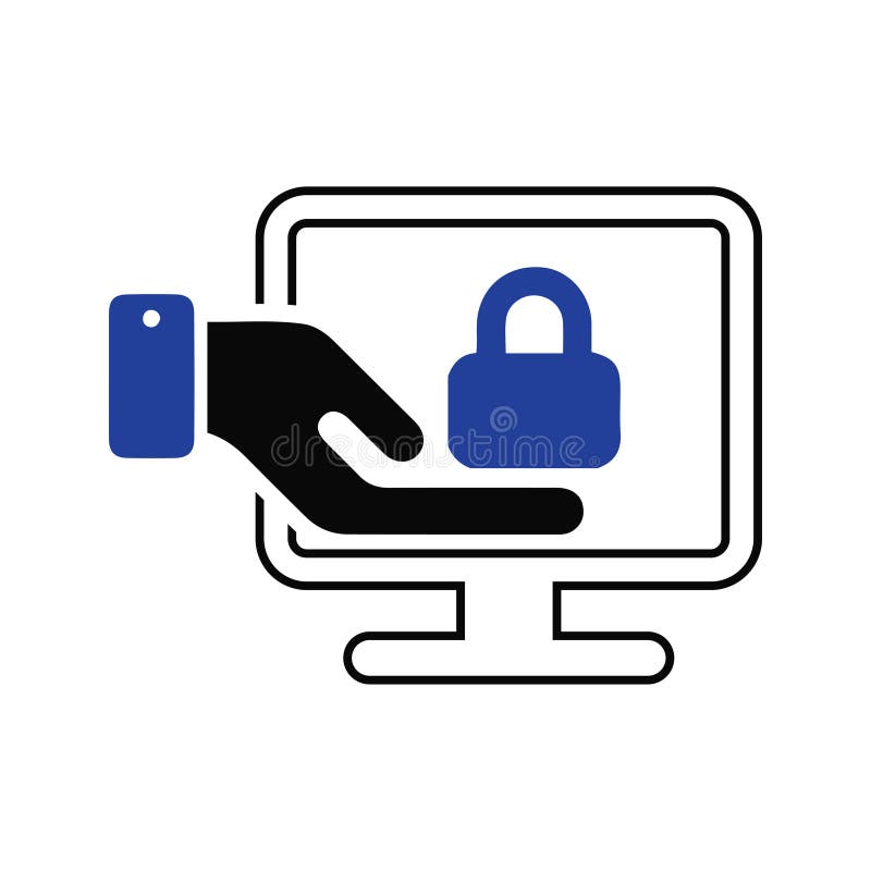 Computer Security Lock Icon Stock Vector - Illustration of open ...