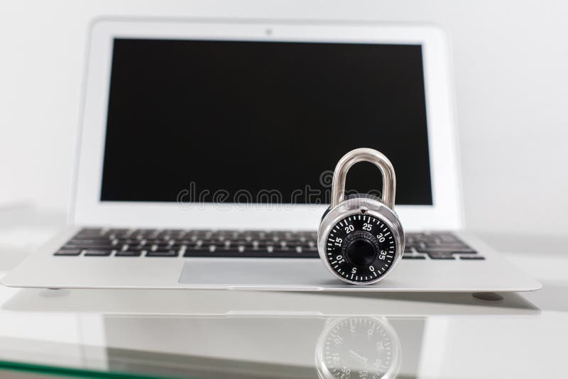 Person Using a Laptop Computer with Data Protection, Cyber Security ...