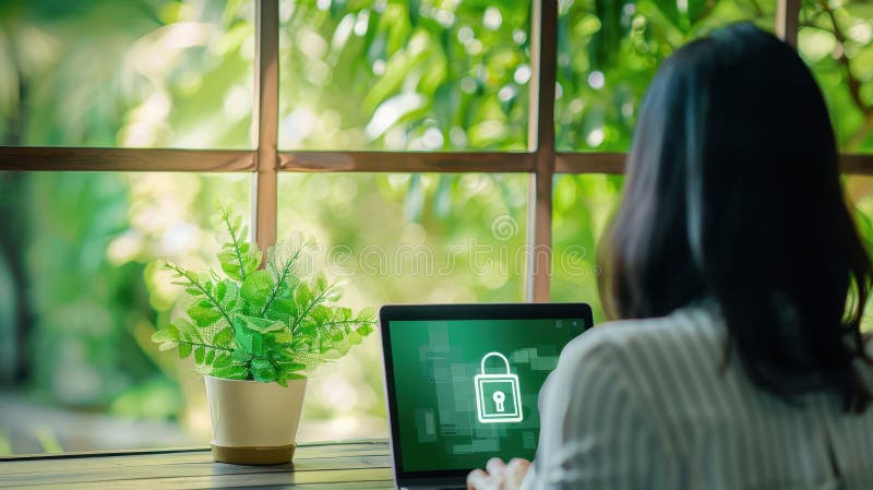 The Computer with Security Lock. AI Generated Stock Image - Image of ...