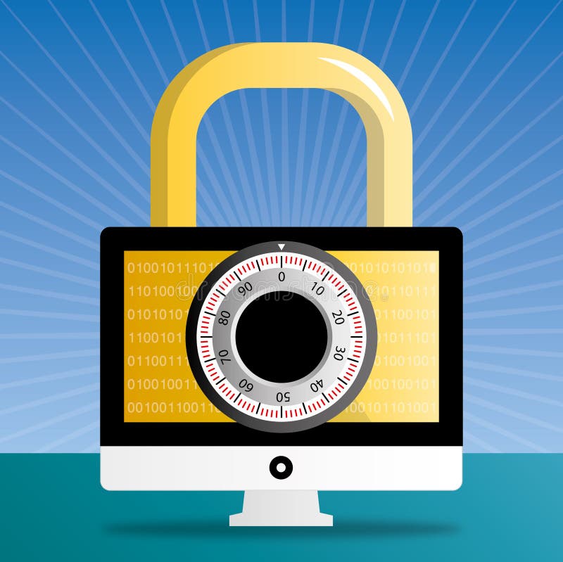Computer security stock vector. Illustration of lock - 66444657
