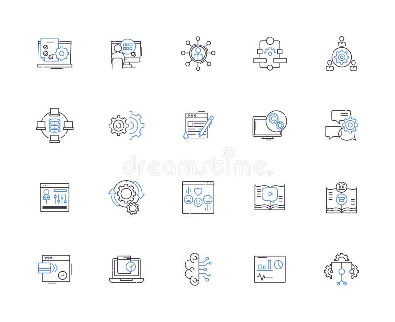 Computer Security Outline Icons Collection. Computer, Security, Cybersecurity, Network ...