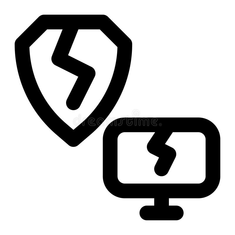 Vulnerability, Risk Outline Icon Stock Vector - Illustration of flaws ...