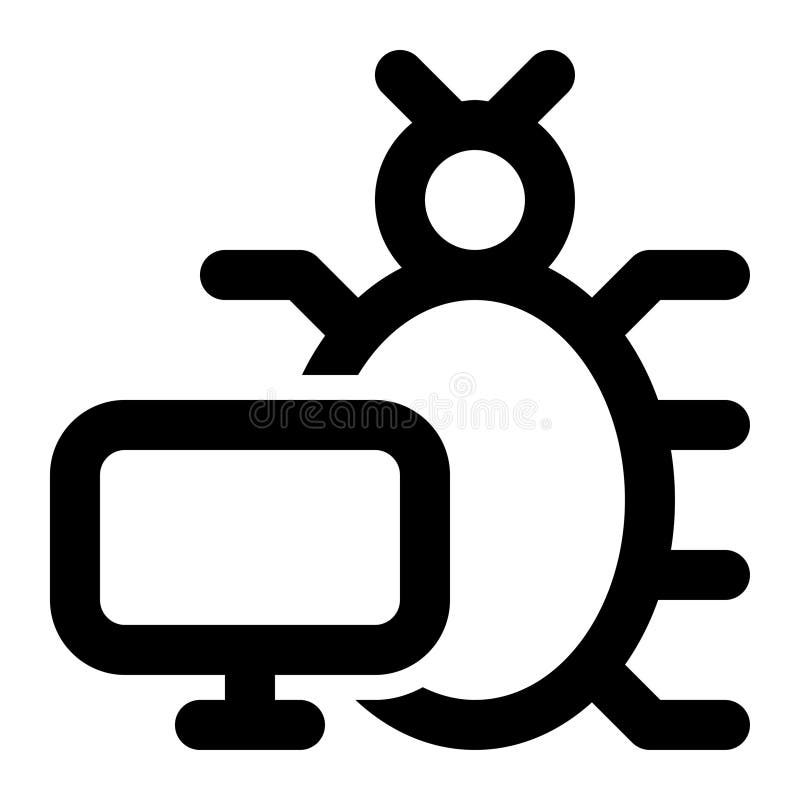Bug, Defect, Computer Malware Outline Icon Stock Vector - Illustration ...