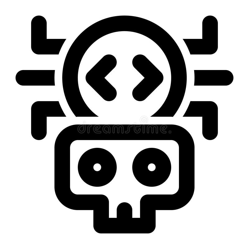 Scareware, Cyber Crime Outline Icon Stock Vector - Illustration of ...