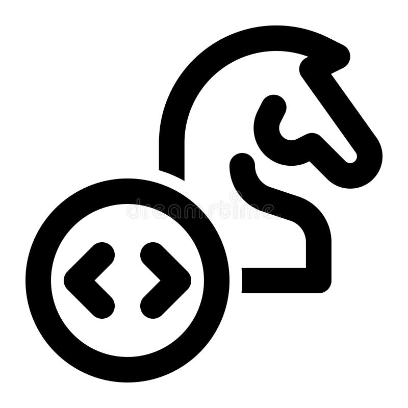 Trojan Horse, Malware Outline Icon Stock Vector - Illustration of ...