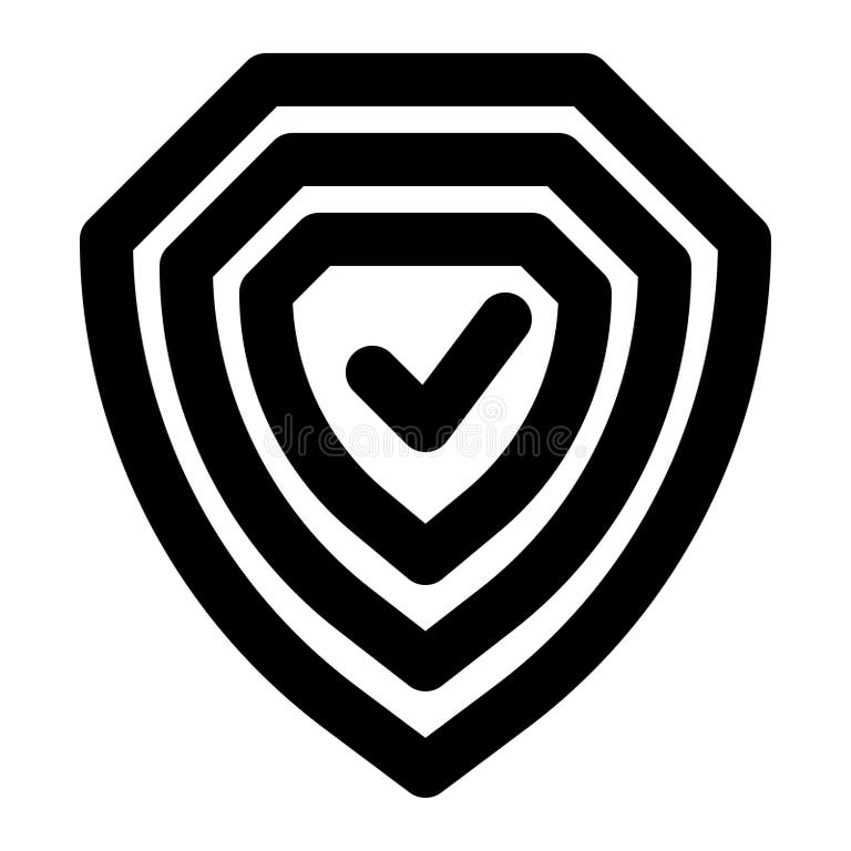 Defense in Depth, Multi Layer, Computer Security Outline Icon Stock ...