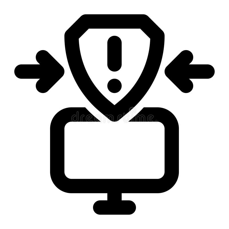 Intrusion Detection System, Cyber Security, IDS Outline Icon Stock ...