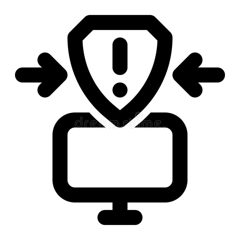 Intrusion Detection System, Cyber Security, IDS Outline Icon Stock ...