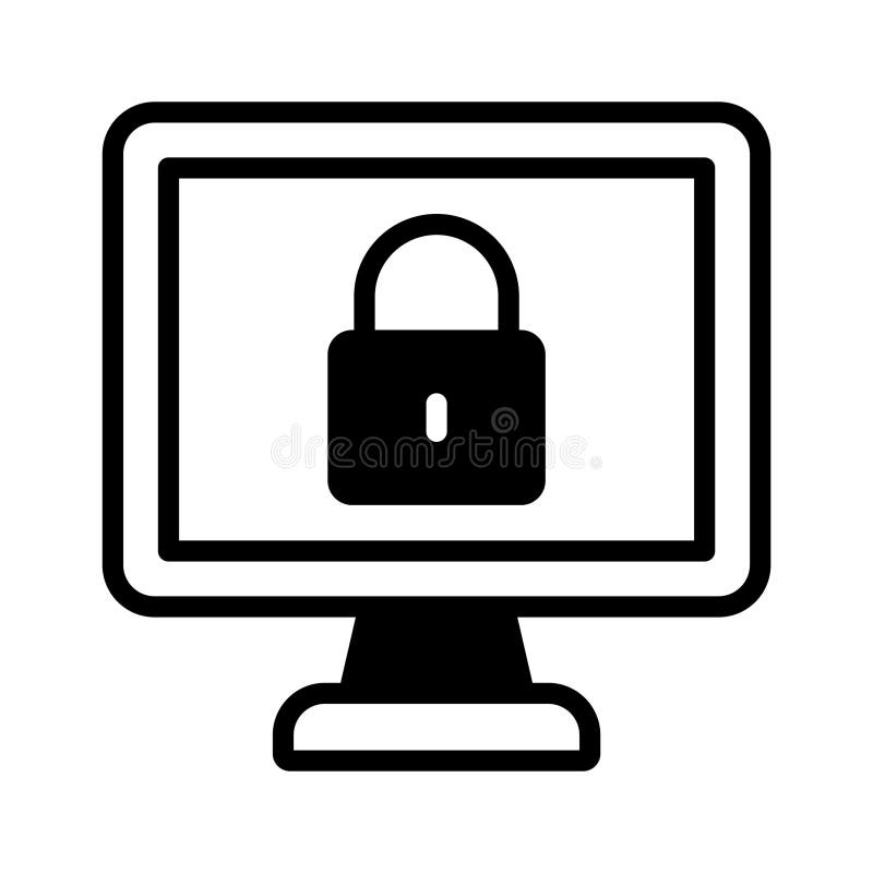 Display, Protection and Security Vector Icons Set Cyber Computer ...