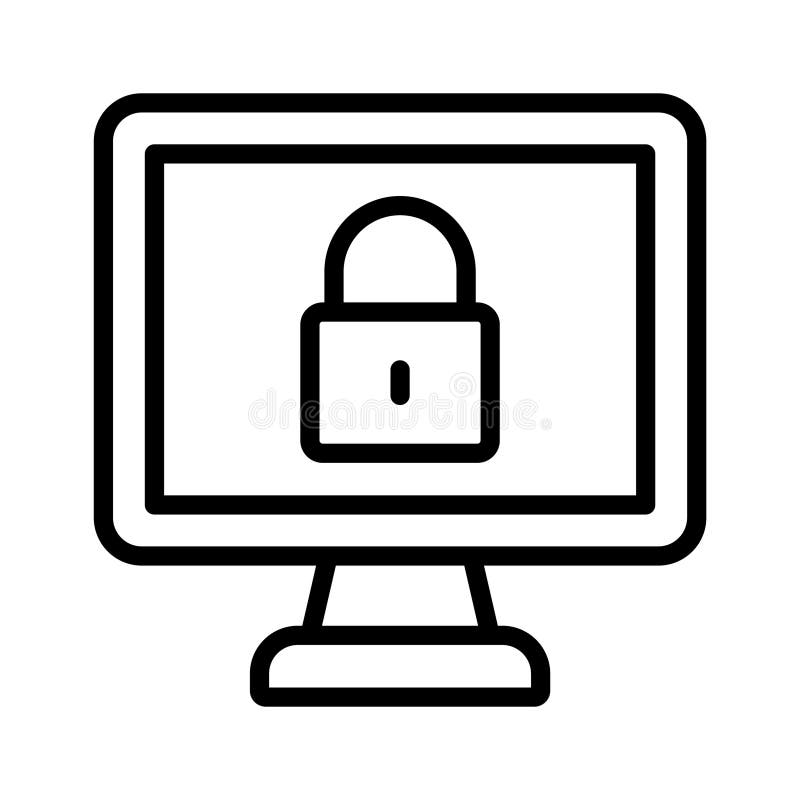 Display, Protection and Security Vector Icons Set Cyber Computer Network Business Data ...
