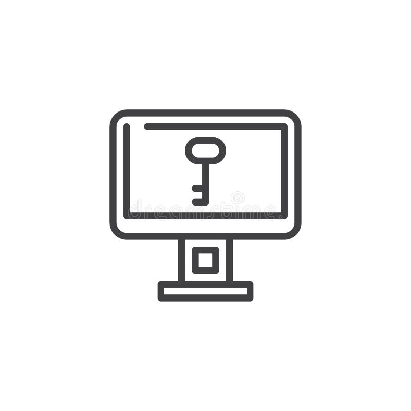 Computer Security, Password Line Icon Stock Vector - Illustration of ... Computer Security, Password Line Icon Stock Vector - Illustration of ...