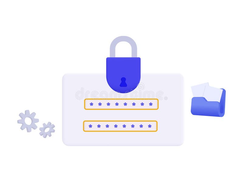 Computer Security with Password Lock Secure Login Stock Vector ...