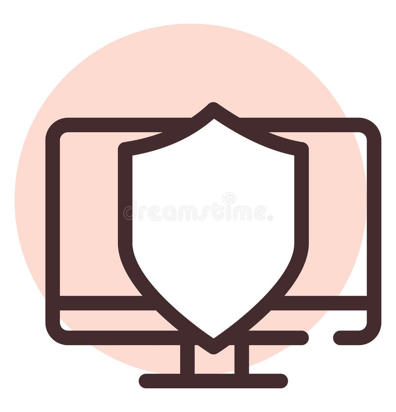 Computer Security Cloud, Icon Stock Vector - Illustration of computing ...