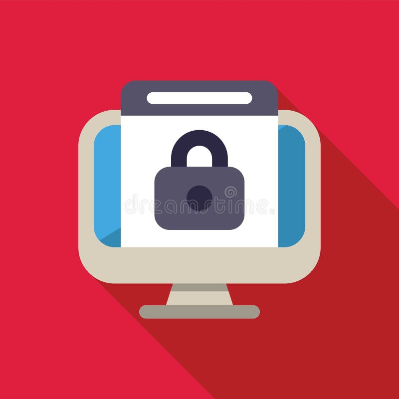 Computer Security Showing Padlock on Website for Protection Stock ...