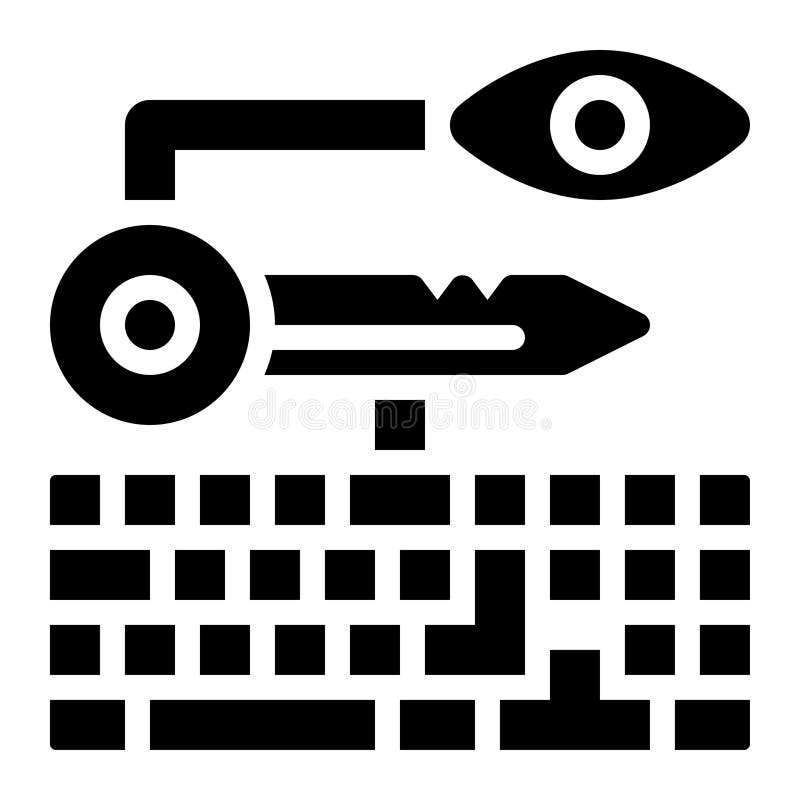 Keylogger, Keylogging Glyph Solid Icon Stock Vector - Illustration of ...