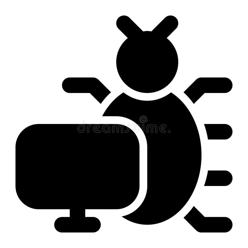 Bug, Defect Glyph Solid Icon Stock Vector - Illustration of printing ...