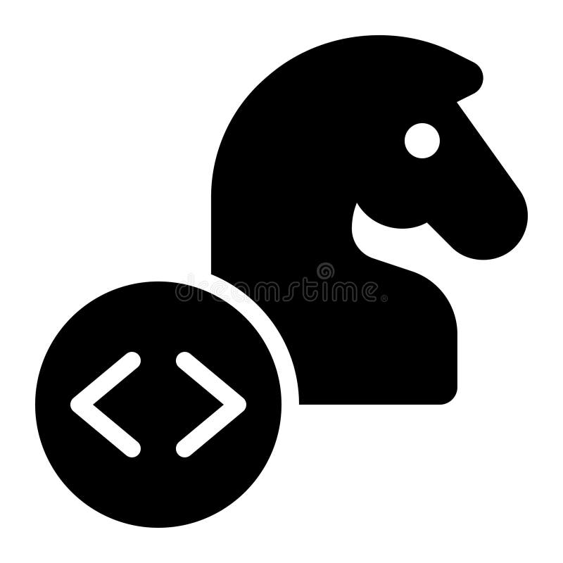 Trojan Horse, Malware Glyph Solid Icon Stock Vector - Illustration of ...