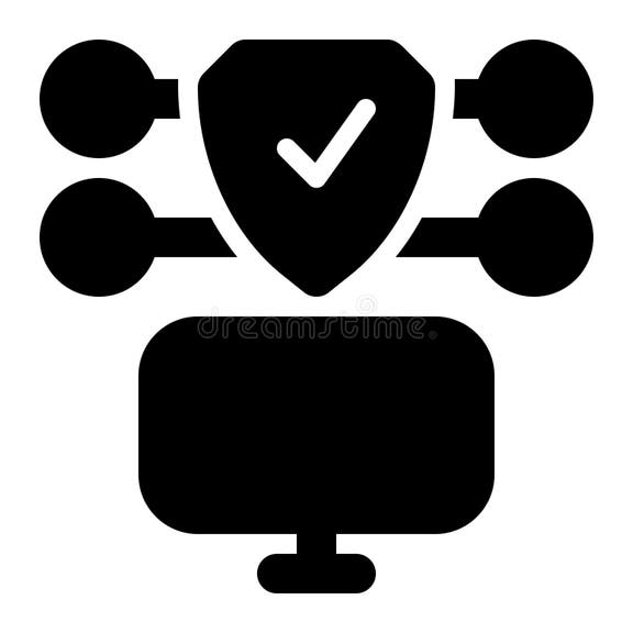 Artificial Intelligence for Cyber Security Glyph Solid Icon Stock ...