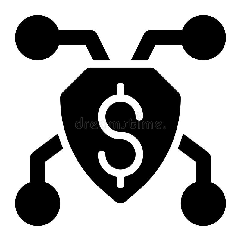 Financial Security, Digital Finance Glyph Solid Icon Stock Vector ...
