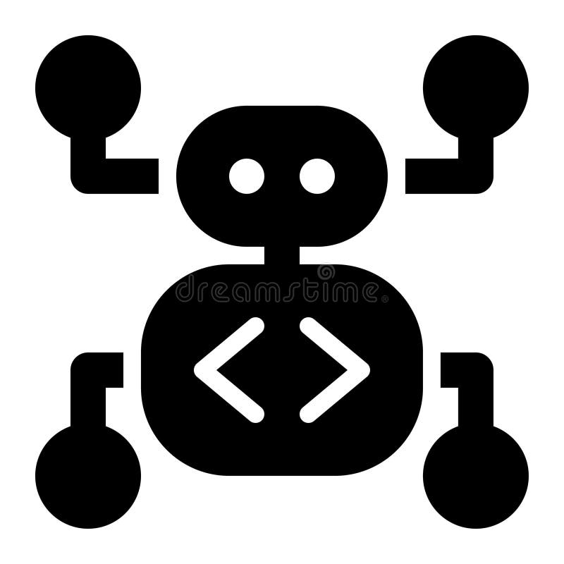 Botnet, Bot Glyph Solid Icon Stock Vector - Illustration of cyber ...