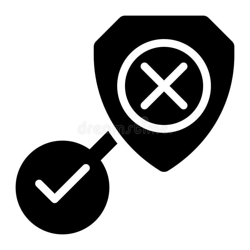 False Positive, Incorrect Glyph Solid Icon Stock Illustration ...