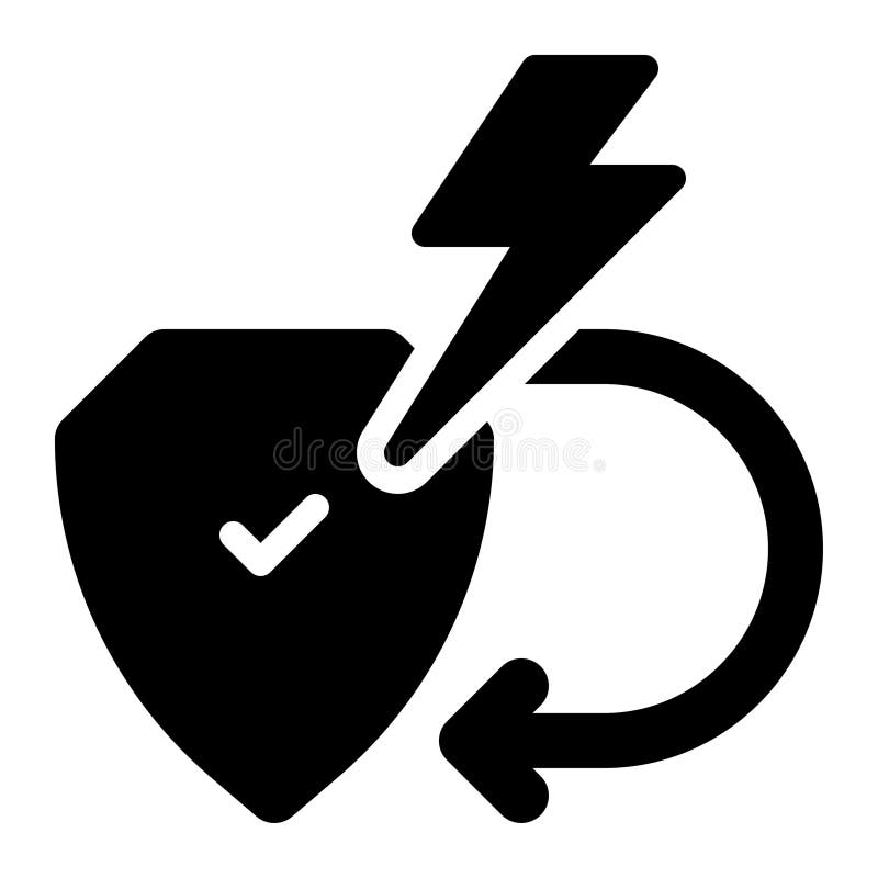 Disaster Recovery, Cyber Security Glyph Solid Icon Stock Vector ...