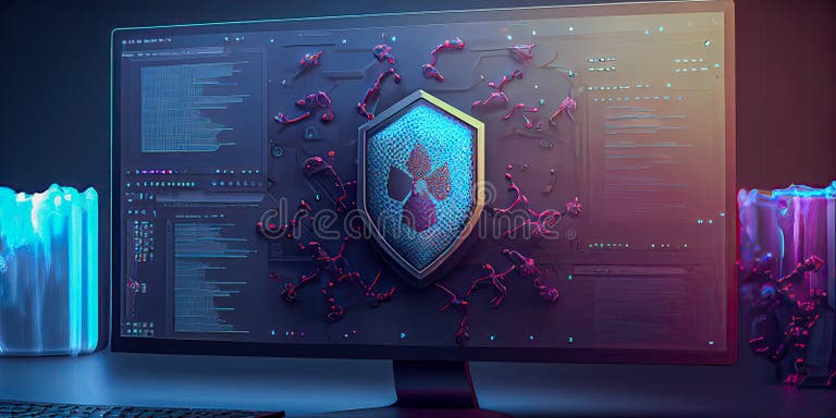 Computer Security Specialist Protects the Network Stock Illustration ...