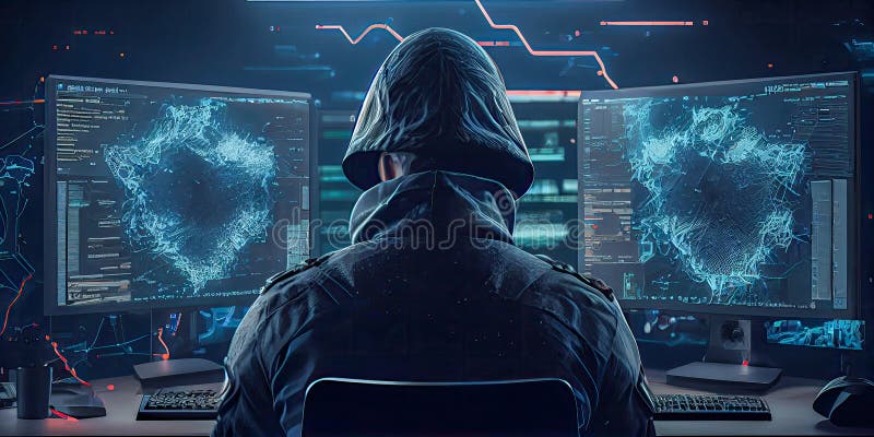 Computer Security Specialist Protects the Network Stock Illustration ...