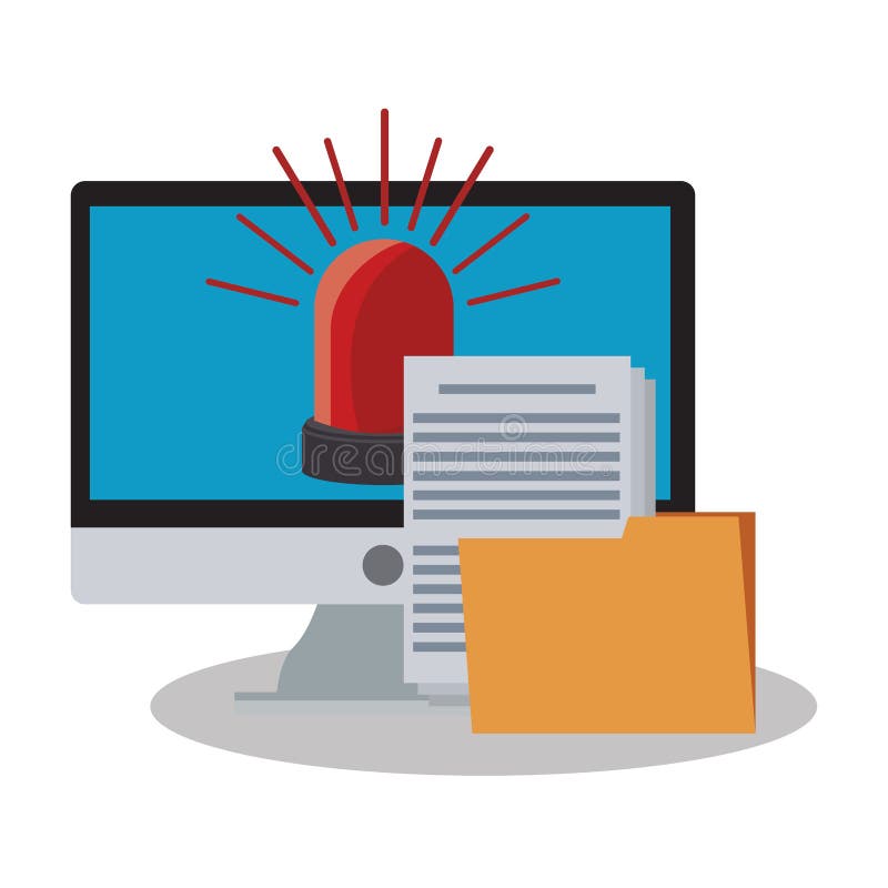 Computer and Security System Design Stock Vector - Illustration of ...