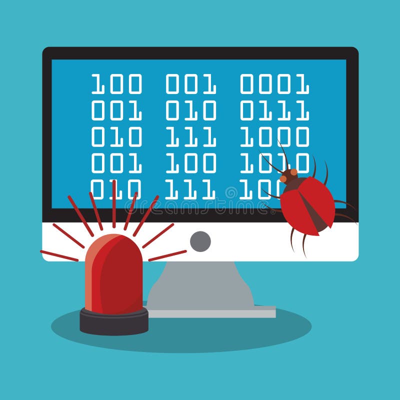 Computer and Security System Design Stock Vector - Illustration of ...