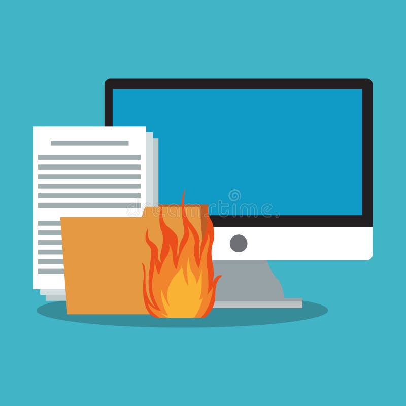 Computer and Security System Design Stock Vector - Illustration of ...