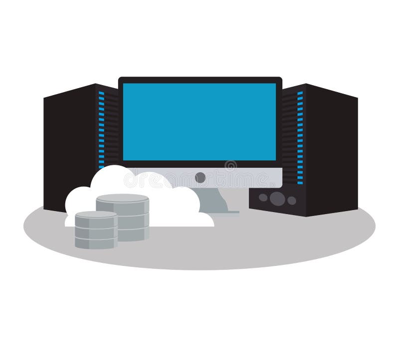 Computer and Security System Design Stock Vector - Illustration of ...