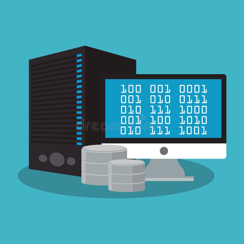 Computer and Security System Design Stock Vector - Illustration of sign ...