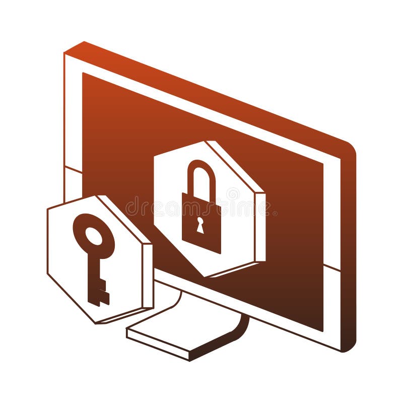 Computer Security System Red Lines Stock Vector - Illustration of block ...