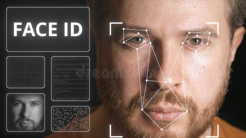 Computer Security System Scans Human Face Stock Photo - Image of ...