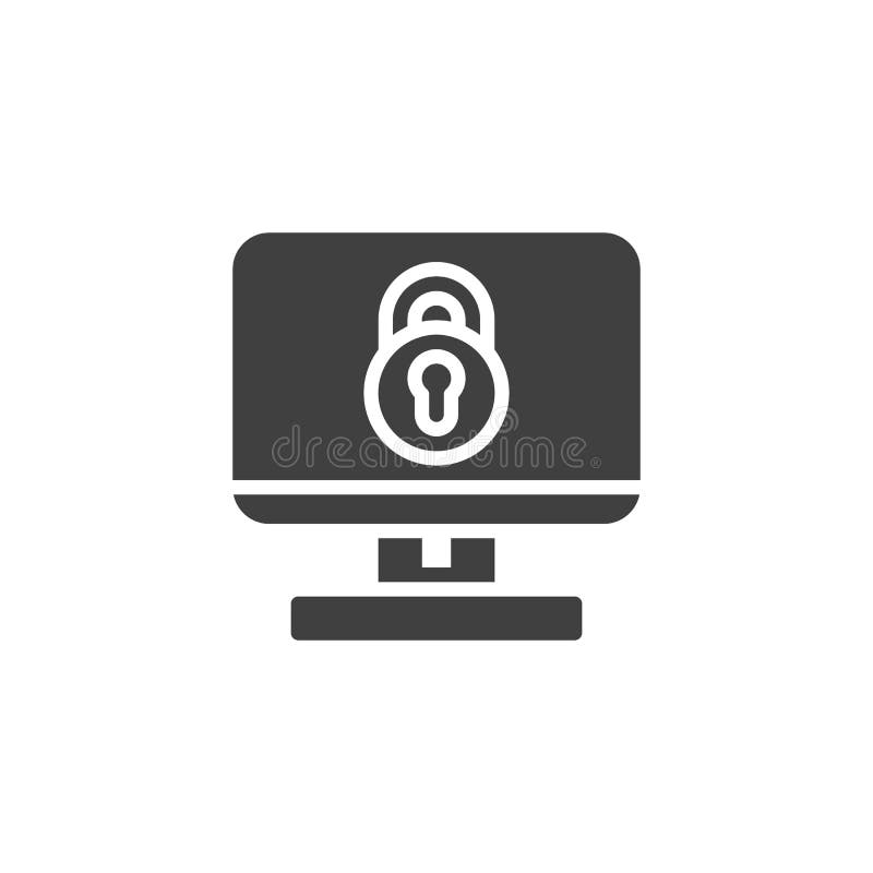 Computer Security Vector Icon Stock Vector - Illustration of computer ...