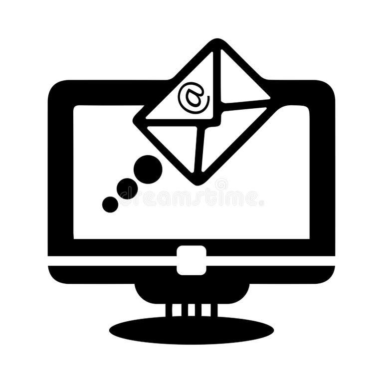 Computer, Send, Receive, Mail, Envelope, Computer Send Receive Email Icon Stock Vector ...