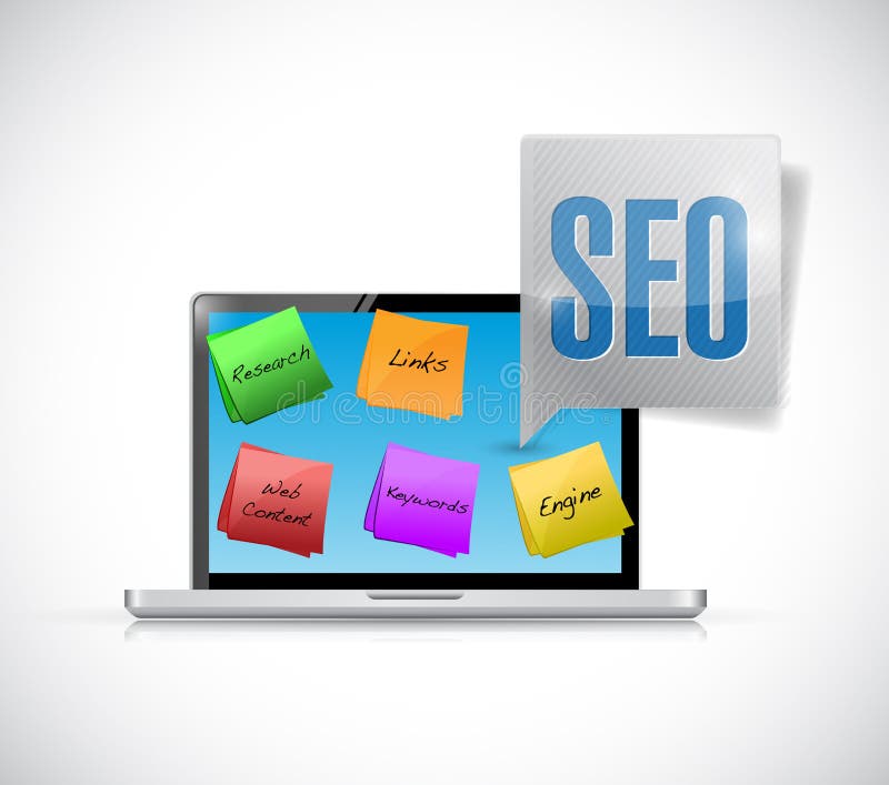 Computer Seo Posts Illustration Design Stock Illustration ...