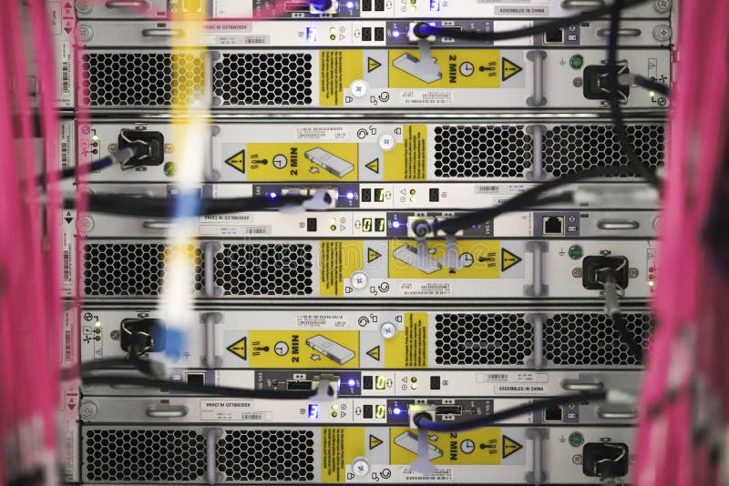 Computer Server Back View Cables, Electronic Equipment, Led Panels ...