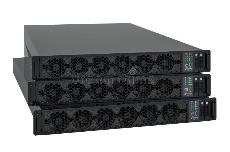 Computer Server Blades Set, 3D Rendering Stock Illustration ...