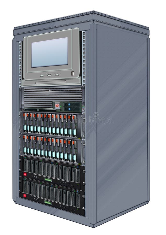 Computer Server Cabinet stock illustration. Illustration of commerce ...