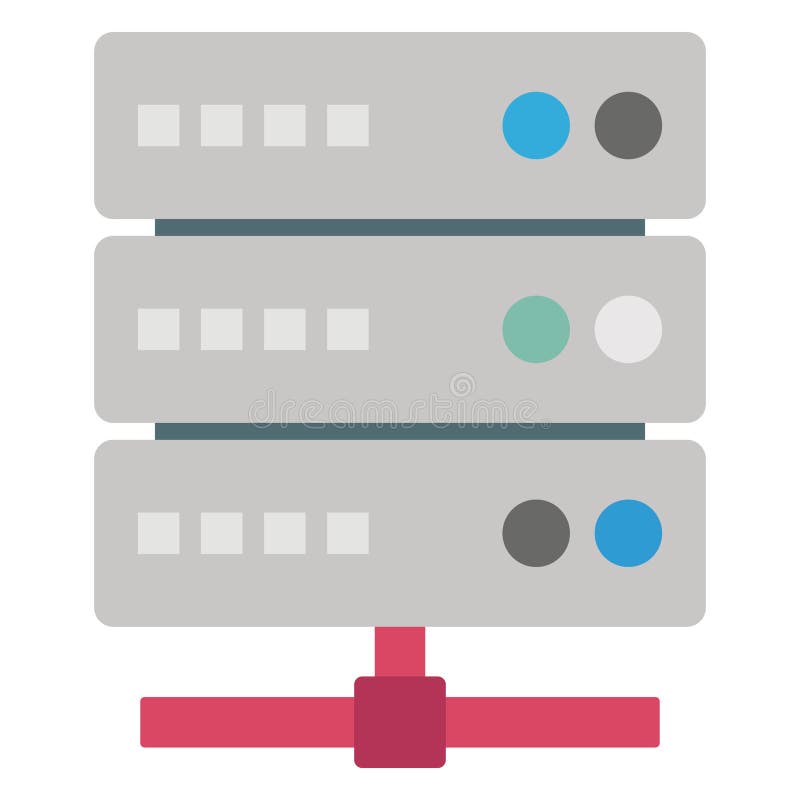 Computer Server Color Vector Icon Which Can Easily Modify Or Edit Stock