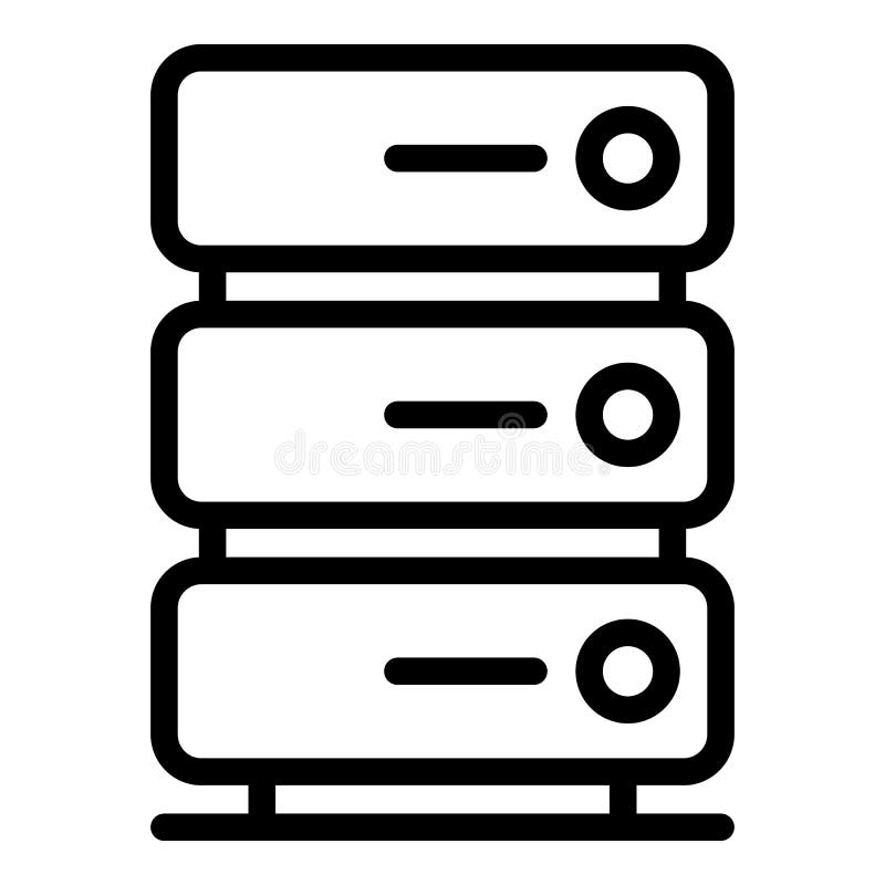Server Icon Set, Flat Style Stock Vector - Illustration of base, disk ...
