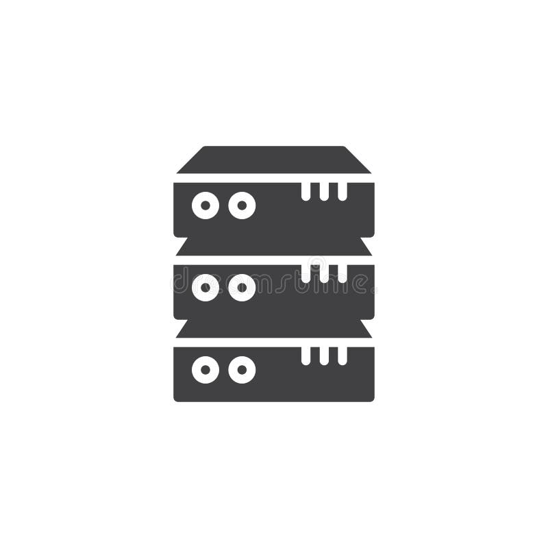 Server Icon Vector, Filled Flat Sign, Solid Pictogram Isolated on White ...
