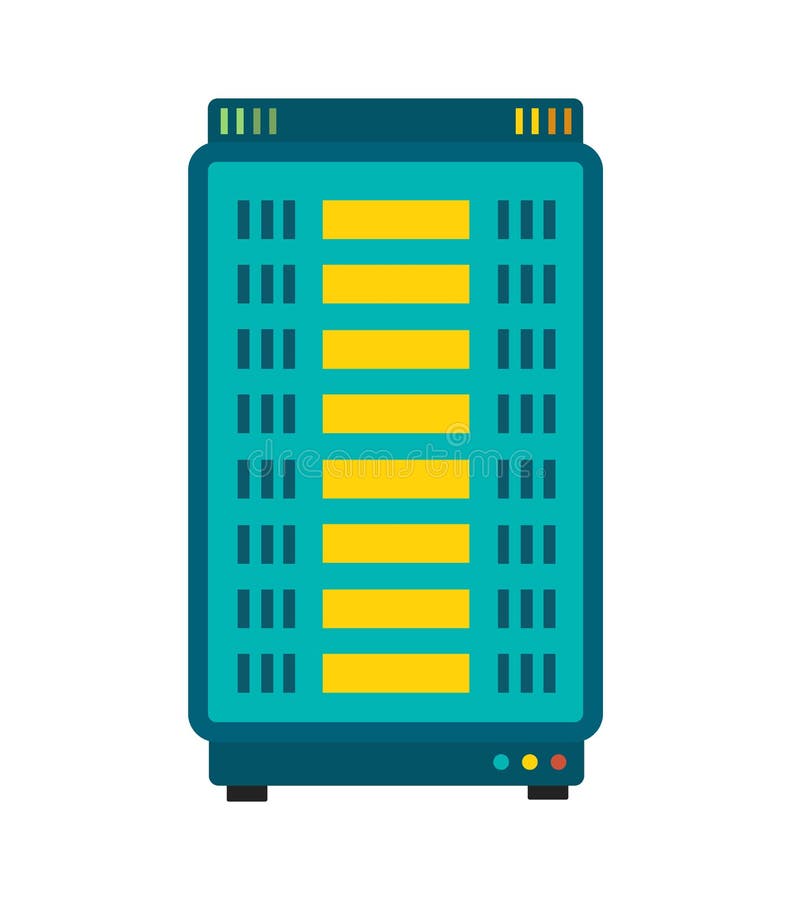 Computer Server Icon, Flat Design Vector. Stock Vector - Illustration ...