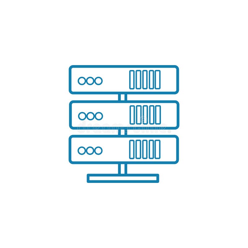 Computer Server Linear Icon Concept. Computer Server Line Vector Sign ... Computer Server Linear Icon Concept. Computer Server Line Vector Sign ...