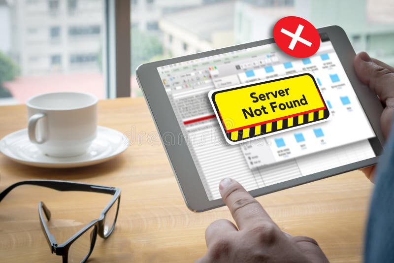 Computer Server Not Found Error Inaccessible Stock Image - Image of ...