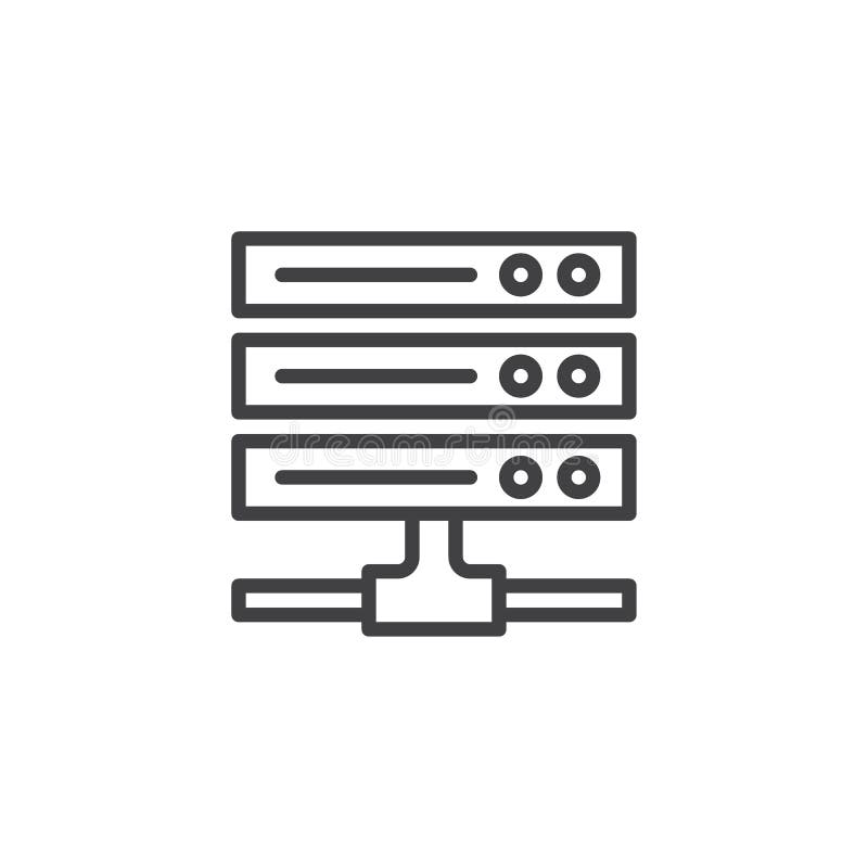 Computer Server Filled Outline Icon Stock Vector - Illustration of ...